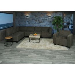 MCW Modular Sofa-System Couch-Garnitur Moncalieri 6-1, Stoff/Textil ~ braun