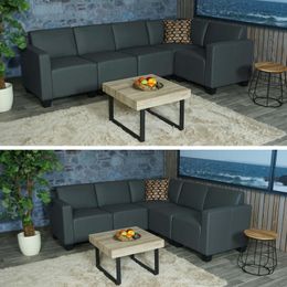 MCW Modular Sofa-System Couch-Garnitur Moncalieri 5, Kunstleder ~ dunkelgrau