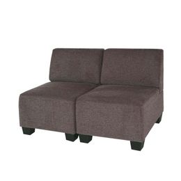 MCW Modular 2-Sitzer Sofa Couch Moncalieri, Stoff/Textil ~ braun, ohne Armlehnen