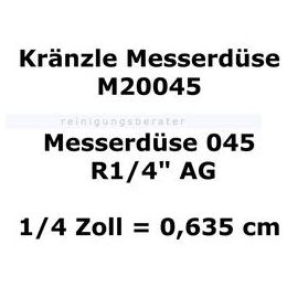 Kränzle Kränzle M20045 Messerdüse Hochdruckreiniger Zubehör Ersatzdüse M20045 R 1/4 Zoll AG