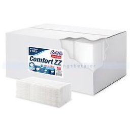 Falthandtücher Snuffi Comfort 4000 Blatt weiß 25x23 cm Papierhandtuch 100% Zellstoff in ZZ/V-Falzung, 2-lagig