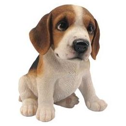 Dekofigur Beagle sitzend 17 x 14 x 17 cm braun weiß schwarz