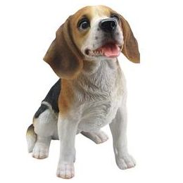 Dekofigur Beagle sitzend 35 x 21 x 32 cm braun weiß schwarz