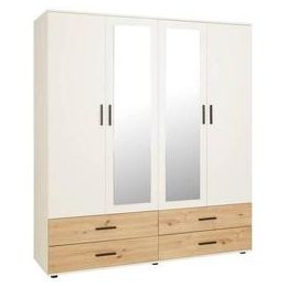 Kleiderschrank in Weiß/Eichefarben