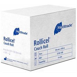 Meditrade® Ärztekrepp ROLLICEL® 2-lagig weiß 39,0 cm x 100,0 m, 6 Rollen