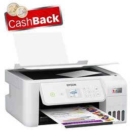 AKTION: Epson EcoTank ET-2876 3 in 1 Tintenstrahl-Multifunktionsdrucker weiß mit CashBack