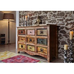 Kommode Altholz 130x40x85 mehrfarbig lackiert NATURE OF SPIRIT #59