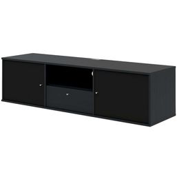 Hammel Furniture TV-Board Mistral Fernsehschrank, Medienmöbel, Hängend, Türen mit Akustikstoff, Schublade, Lowboard, B: 161,5 cm, schwarz