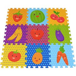 KNORRTOYS® Puzzle Früchte, 9 Puzzleteile, Puzzlematte, Bodenpuzzle, gelb