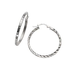 Firetti Paar Creolen Schmuck Geschenk Silber 925 glänzendes Design diamantiert, silberfarben