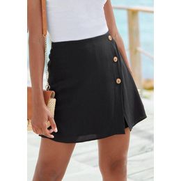 Vivance Hosenrock mit Zierknöpfen, sommerlicher Skort, schwarz