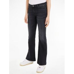 Tommy Jeans Bequeme Jeans mit Ledermarkenlabel, schwarz