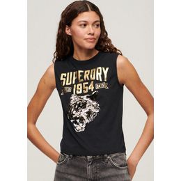 Superdry Tanktop EMBELLISH ARCHIVE FITTED TANK, schwarz