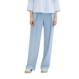 Tom Tailor Bundfaltenhose Lea Wide Leg mit weitem Bein, blau