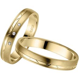 Firetti Trauring Schmuck Geschenk Gold 375 Hochzeit Ehering "LIEBE", Made in Germany - wahlweise mit oder ohne Brillanten, gelb|goldfarben