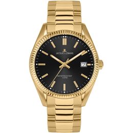 Quarzuhr Jacques Lemans "Derby" Armbanduhren goldfarben (goldfarben, schwarz) Herren Uhren