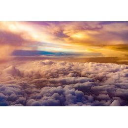 papermoon Fototapete "Ansicht über Wolken" Tapeten Gr. B/L: 5,00 m x 2,80 m, Bahnen: 10 St., bunt Fototapeten