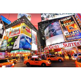 papermoon Fototapete "Time Square" Tapeten Gr. B/L: 4,50 m x 2,80 m, Bahnen: 9 St., bunt Fototapeten