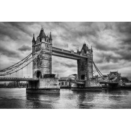 papermoon Fototapete "Retro Tower Bridge" Tapeten Gr. B/L: 4,5 m x 2,8 m, Bahnen: 9 St., bunt (mehrfarbig) Fototapeten
