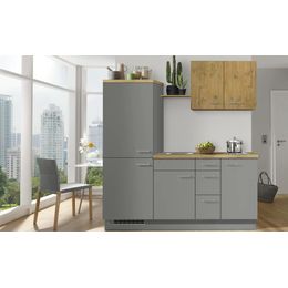 Küchenzeile mit Elektrogeräten Breda - grau - 185 cm - Sconto