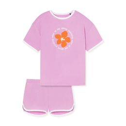 Schiesser - Schlafanzug FLOWER kurz in rosa, Gr.152