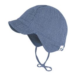 MaxiMo - Baby-Mütze MUSSELIN BOY mit Ohrenschutz mit altindigo, Gr.41