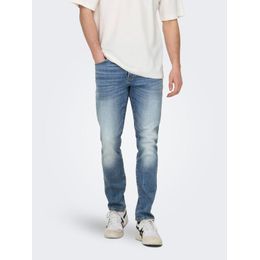 Only & Sons Slim-fit-Jeans ONLY & SONS "ONSLOOM SLIM JAX DBD 9138 DCC DNM NOOS" Gr. 32, Länge 30, blau (light blue denim) Herren Jeans Slim Fit