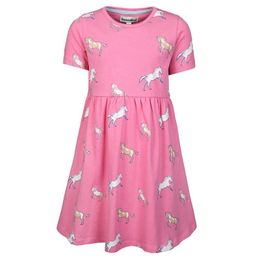 tausendkind collection - Kurzarm-Kleid WILDPFERDE in pink, Gr.92/98