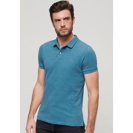 Poloshirt Superdry "CLASSIC PIQUE POLO" Gr. L, blau (alaskan blue) Herren Shirts Kurzarm