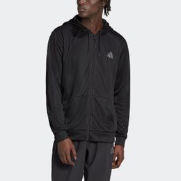 Kapuzensweatjacke adidas Performance "TRAIN ESSENTIALS SEASONAL TRAINING" Gr. L, schwarz (black, grey five) Herren Sweatjacken Hoodies