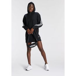 Sweatshirt adidas Sportswear "FUTURE ICONS 3-STREIFEN LONG HOODIE" Gr. XS, schwarz (black) Damen Sweatshirts