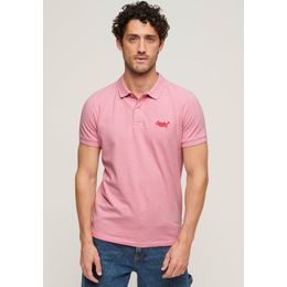 Poloshirt Superdry "CLASSIC PIQUE POLO" Gr. L, pink (light marl) Herren Shirts Kurzarm