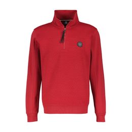 Sweatshirt Lerros "Lerros Sweat-Troyer mit dezentem Nadel-Steppmuster" Gr. S, rot (ruby red) Herren Sweatshirts
