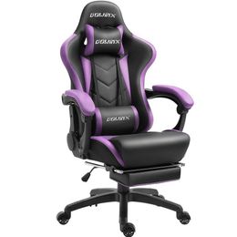 Dowinx Gaming-Stuhl Ergonomisches Design mit Lendenwirbelstütze und Fußstütze