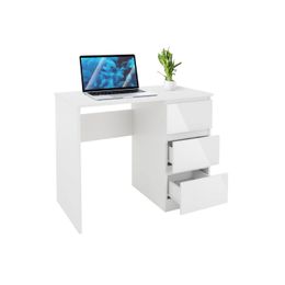 ML-Design Schreibtisch Bürotisch mit 3 Schubladen aus Holz PC Tisch