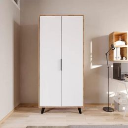 JVmoebel Kleiderschrank Schlafzimmer Kleiderschrank Modern Design Weiß Braun Zweifarbig Luxus Made in Europa