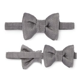 Tom Ford Krawatte Tom Ford Luxury Herringbone Pre-Tied Silk Cotton Bow Tie Anzug Smoking