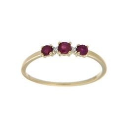 Firetti Fingerring Schmuck Geschenk Gold 333 Damenring Goldring Edelstein Farbstein Rubin, mit Rubin - mit Brillanten, gelb|goldfarben|rot