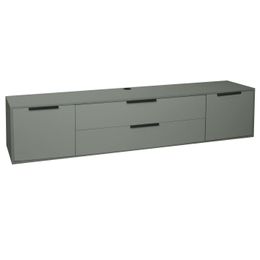 58 aufm Kessel Lowboard hängend Erna 216x45x47 Fernsehtisch TV-Schrank Pinie Green matt Lack (inkl. Premiumversand