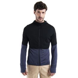 Icebreaker Merino Blend 200 Realfleece™ Descender Hoodie - Mann - Black/graphite - Größe L