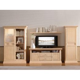 Casamia Schranksystem Wohnzimmer Schrank Set Wohnwand Vienna B320xH156cm Pinie massiv