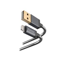 Hama USB-A auf Lightning Schnell-Ladekabel Grau Tablet-Kabel