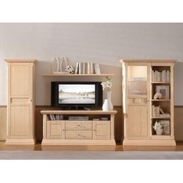 Casamia Schranksystem Wohnzimmer Schrank Set Wohnwand Vienna B320xH156cm Pinie massiv