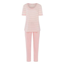 Hanro Pyjama ' Laura ' Damen Gr&ouml;&szlig;e L hellpink / offwhite Winterkleid