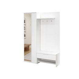 Deine Möbel 24 Garderobenschrank MILANO Garderobe Flurgarderobe Garderoben-Set mit Spiegel (2-St.
