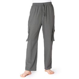 PANASIAM Wellnesshose Cargo-Hose K bequeme Sommerhose mit 4 Taschen aus 100% Baumwolle Unisex Freizeithose für Damen und Herren Relaxhose Cargohose