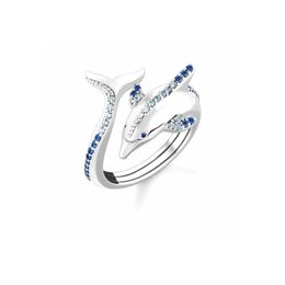 Thomas Sabo Silberring Silberring Delfin mit Blauen Steinen