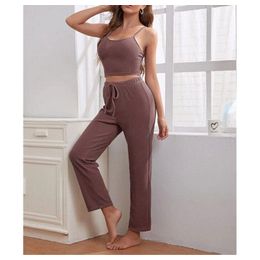 TZTA Trading UG Pyjama Damen Homewear Set Schlafanzug Weich Nachtwäsche Freizeitanzug