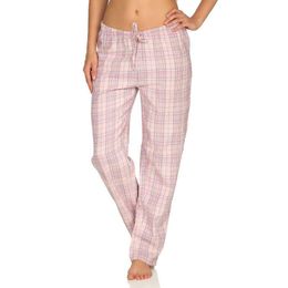 Normann Pyjama Dame Flanell Schlafanzug Hose kariert aus Baumwolle ideal zum relaxen