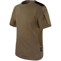 Normani Funktionsshirt Herren Taktisches Einsatz T-Shirt General Bundeswehr US Shirt Kurzarm Kampfshirt Unterhemd mit Reißverschlusstaschen